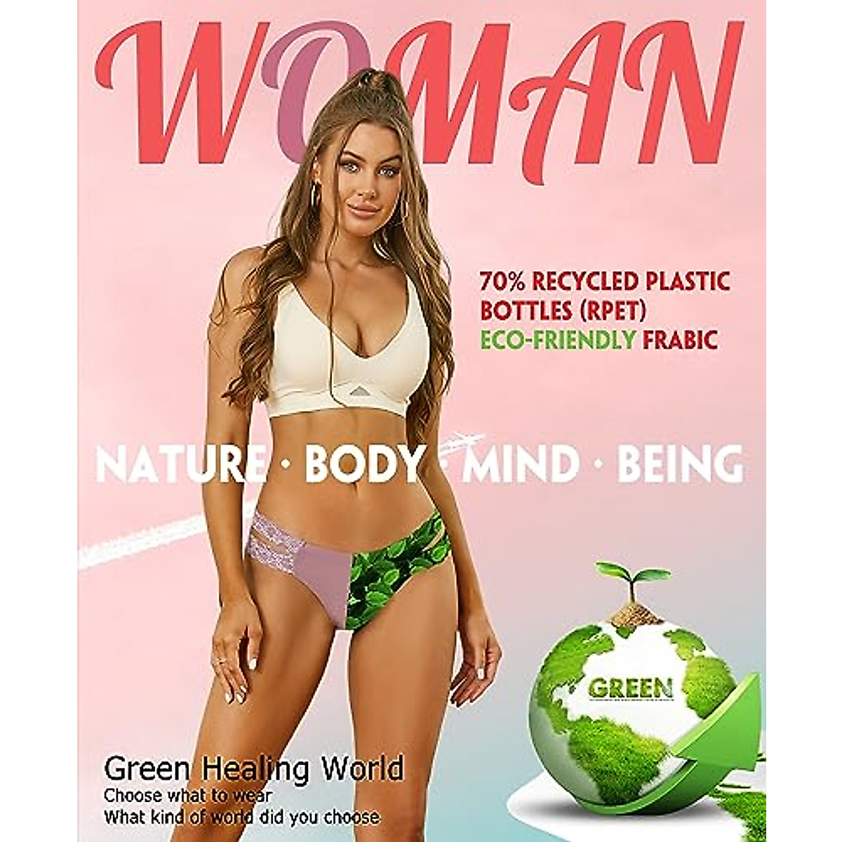 FINETOO Seamless Underwear for Women Cheeky Bikini Panties High Cut V-waist Lace Underwear Women Cute Bikinis 6 Pack