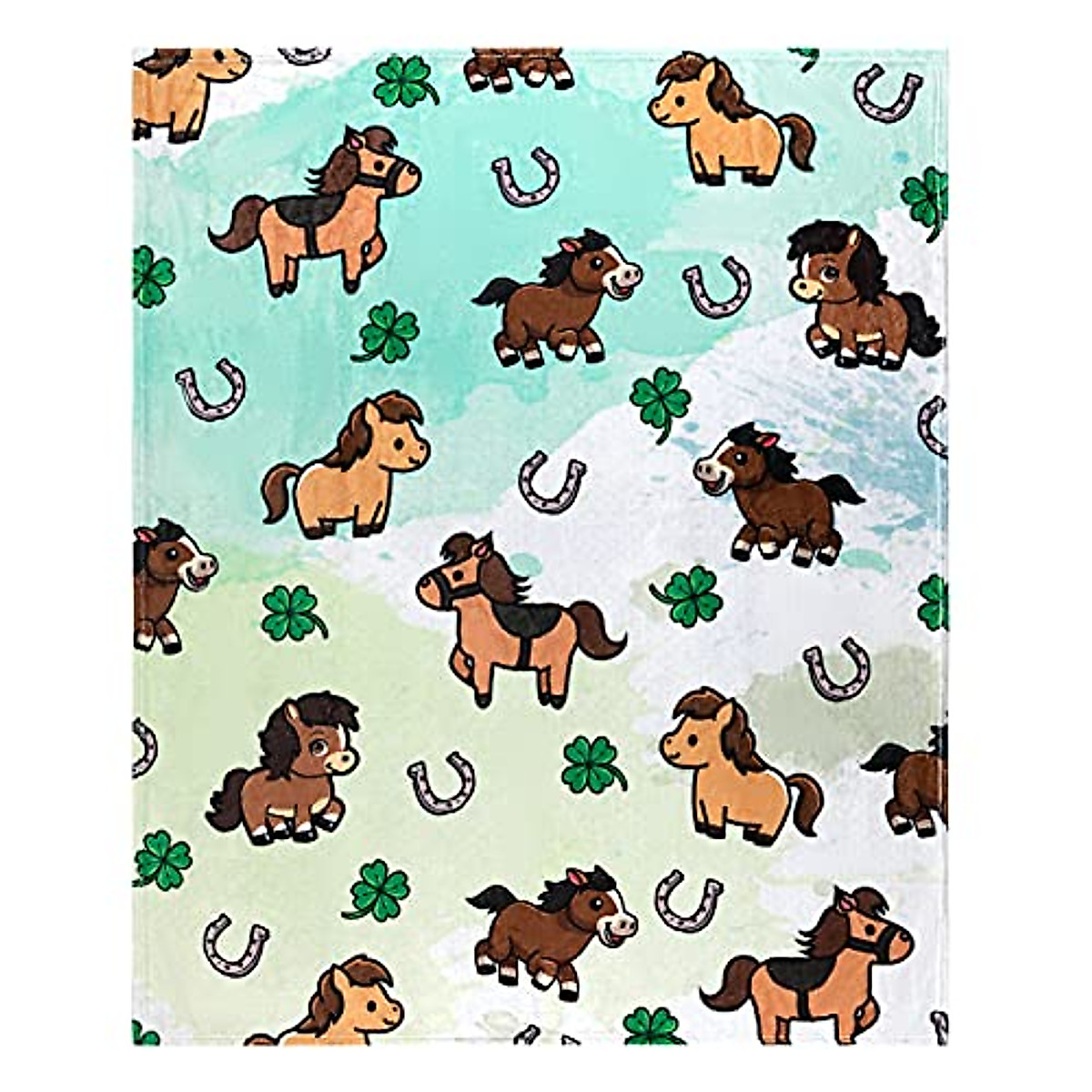 Horse Throw Blanket, Super-Soft Adorable Extra-Large Horse Throw Blanket for Girls, Teens, Adults, and Children, Fleece Horse Print Blanket (50in x 60in) Warm Plush and Cozy Throw for Traveling or Bed