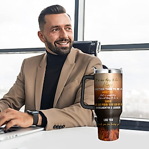 Ksoemar 40 Oz Boss Tumbler with Handle and Straw, Stainless Steel Boss Cup Gift for Men in Bosses Day Cups, Office Gifts Ideas for Bosses Day, Fathers Day, Birthday, Christmas