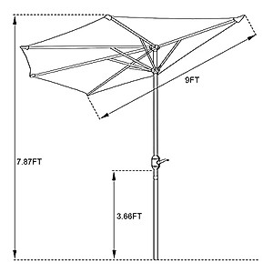 Pure Garden 443470PUF Patio Umbrella, Brown