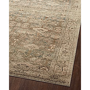 Loloi II Margot Collection MAT-04 Antique / Green 7'-6" x 9'-6", 3.8" Thick, Area Rug, feat.CloudPile, Soft, Durable, Printed, Medallion, Low Pile, Non-Shedding, Easy Clean, Living Room Rug