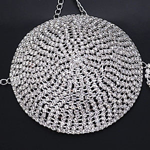 Sparkly Crystal Bra Chain Round Rhinestone BIkini Top Cover Chest Body Chain for Women Sexy Summer Beach Nightclub Part Body Jewelry