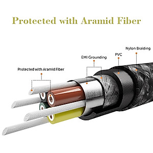 Charger for Sonim XP5/XP6/XP7, Nakedcellphone Brand Black [Rugged Braided] USB Charge/Sync Cable Cord [with Magnetic Contacts] for XP5700, XP6700, XP7700 Phones