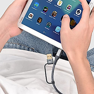 USB-C to USB-C Cable 6.6FT PD 100w MacBook iPad Pro/Air Charger 2 in 1 USB A/C to USB-C Nylon Braid Cord for iPad Pro Air 4 5 Mini 6, Samsung Galaxy S23 S22 S21 S20 S10 Note 20 10 LG Moto Pixel PS5
