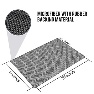 Shape28 Small Area Rug Mat Ultra-Thin Kitchen Rug Entrance Mat with Non Slip Rubber Backing Size 20 inches x 16 inches Color Gray Design 6m