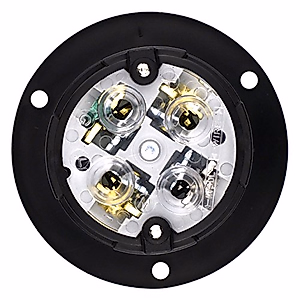 Cllena NEMA L14-30 Flanged Generator Power Inlet/Outlet Receptacle Socket with Cover 30 Amp 125/250V 7500W (Black)