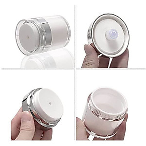 Airless Pump jar - 15/30/50ml Cream jar Vacuum Bottle, Lotion Dispenser with Pump, Travel Containers for Lotions and Creams Proof Leak-Proof DIY Travel (15ml)