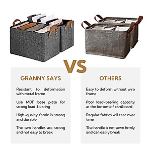 GRANNY SAYS Closet Storage Bins, Large Clothing Bins, Closet Shelf Organizer with Metal Frame, Storage Baskets for Shelves, Fabric Bins for Storage, Bins for Closet Organization, Sky Blue, 2-Pack