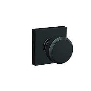 SCHLAGE F10 BWE 622 COL Bowery Knob with Collins Trim Hall & Closet Passage Door Lock, Matte Black