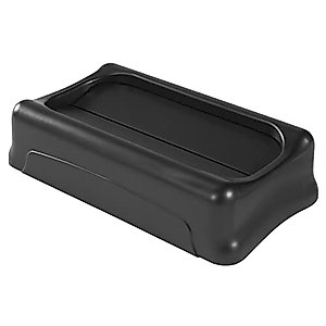 Rubbermaid Commercial Products Slim Jim Trash Can Swing Lid, Black, Plastic, Compatible with 23 Gallon Slim Jim Containers/Garbage Can
