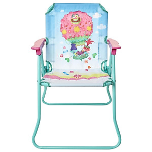 DreamWorks Trolls 2 Patio Chair for Kids, Portable Folding Park Lawn Chairs