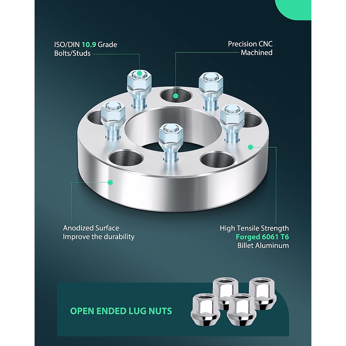 SCITOO 4X 1.5 inch 5 Lug Wheel Spacers Adapters 5x5.5 to 5x4.5 5x139.7mm to 5x114.3mm Compatible with F100 E100 Econoline Wheel Spacers for Ramcharger Wheel Spacers with 1/2 Studs