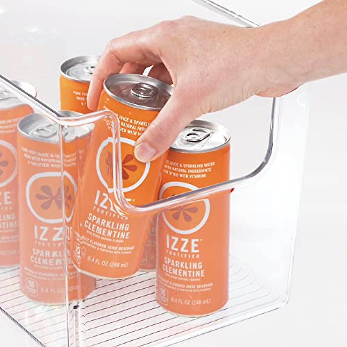 mDesign Modern Plastic Open Front Dip Storage Organizer Bin Basket for Home Office Organization - Shelf, Cubby, Cabinet, Cupboard, and Closet Organizing Decor - Ligne Collection - Clear