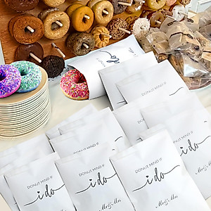 Tyndallrays 48Pcs Donut Mind If I Do Wedding Favor Bags,Donut Favor Goody Snack Treat Grease Resistant Bags for Engagement Wedding Bridal Shower Party Decorations Supplies