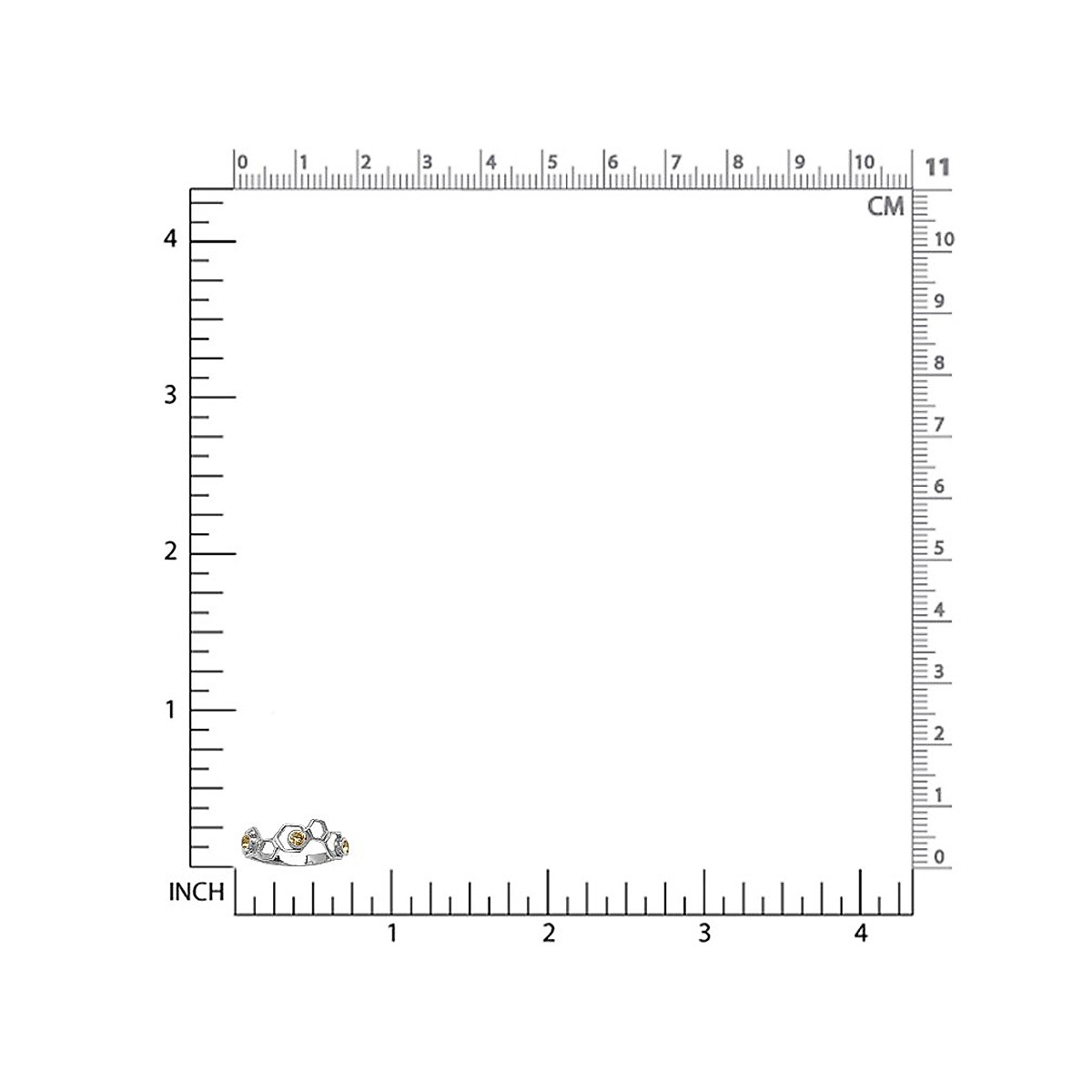 Silvershake 3 Stone Natural Citrine White Gold Plated 925 Sterling Silver Honeycomb Bee Ring Size 7