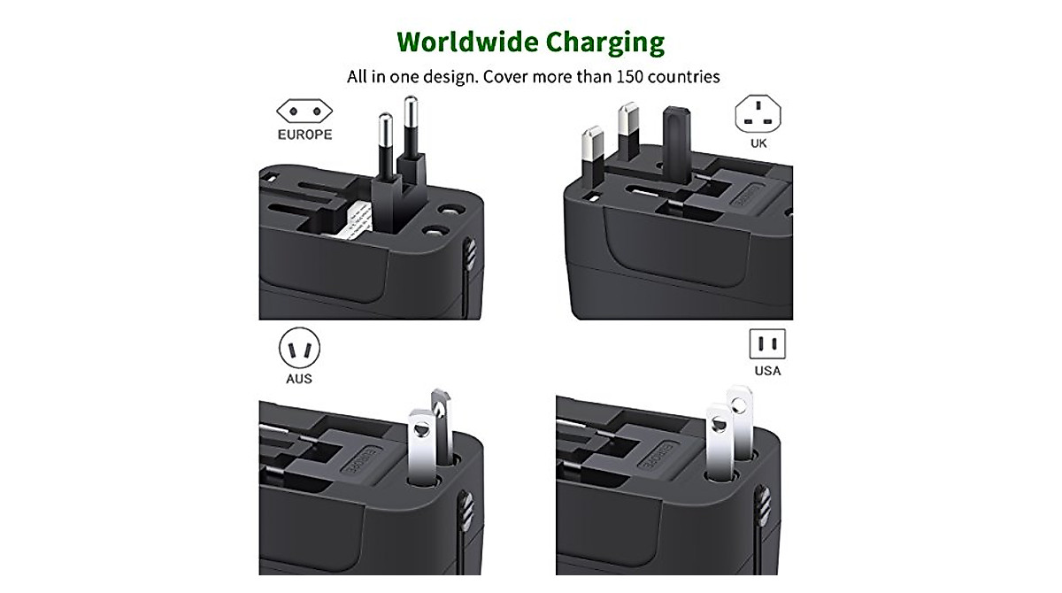 Universal Travel Adapter with Dual USB Ports