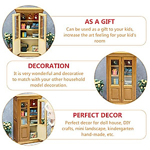 Abaodam Vertical Bookcase Model Mini Study Bookcase Mini Study Book Shelf Vertical Cabinet Model Mini Study Book Miniature Bookcase