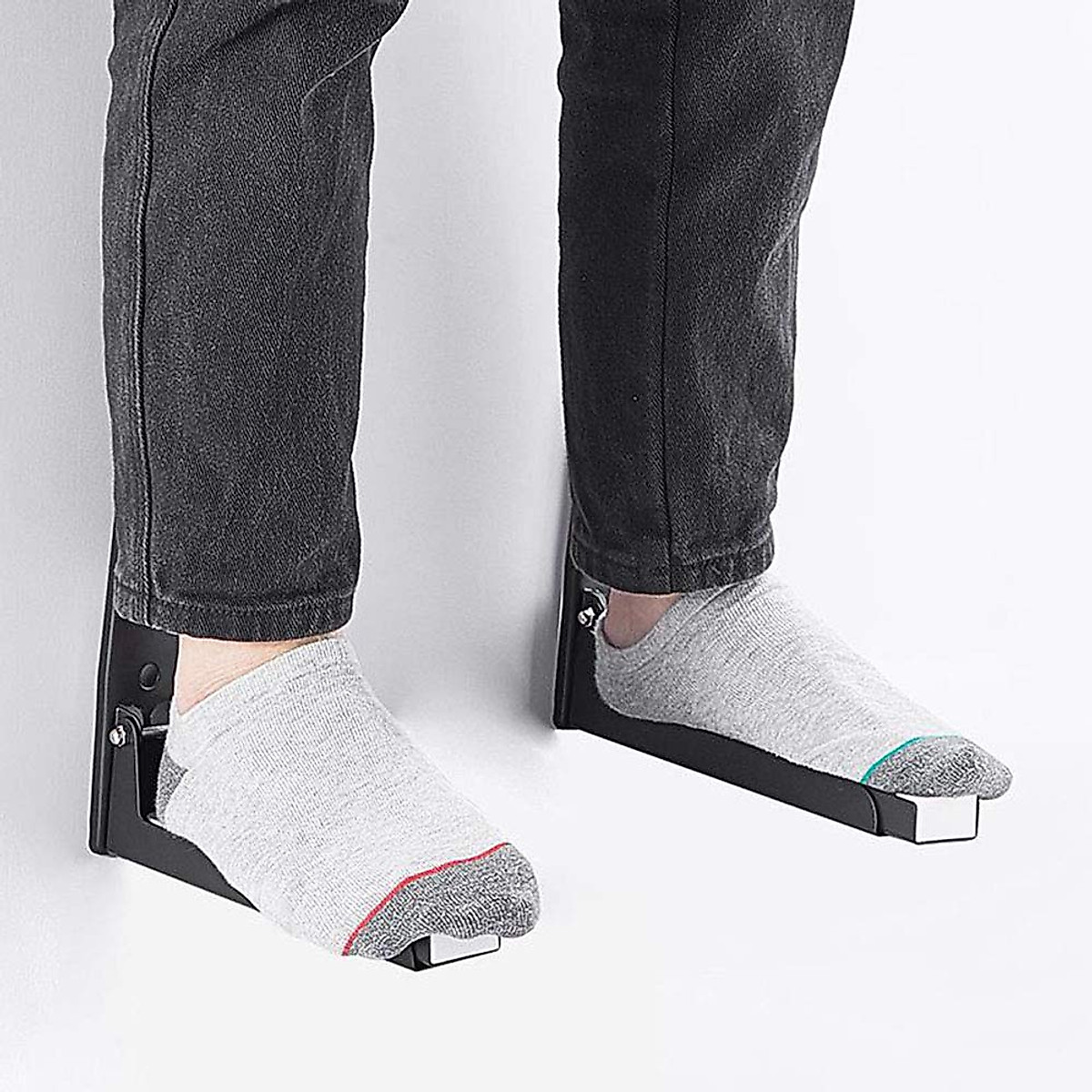 WWJQ 304 Stainless Steel Sturdy Microwave Shelf Bracket Wall Mount Kit Foldable Stretch Wall Mounted Rack Shelf Oven Stand Shelf Rack 2Piece with Screws, 200X220mm 8X8.5Inch, Black