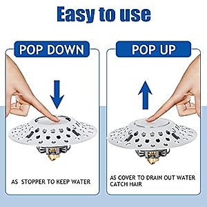 WEAQALD Universal Bathtub Stopper Tub Drain Hair Catcher: Bathroom Sink Strainer Bath Tub Bathroom Sink Drain Kit Accessories, Tub Cover Bathtub Plug Stopper Filter Replacement of Rubber Stopper