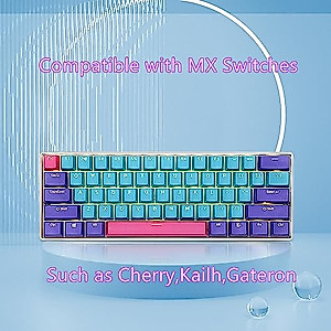 BOYI Shine-Through Keycaps, BOYI 61 Key ANSI Layout OEM Profile PBT Thick Keycaps for 61 Mechanical Keyboard Joker 61 keycaps