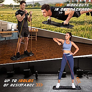 Lalahigh Home Exercise Equiptment - Strength Training Workout Push up Board & Resistance Bands Sets for Effective Full Body Workouts, Professional strength training equiptment for Men and Women, Gift for Boyfriend