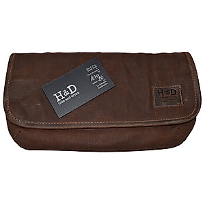 Hide & Drink, Carrying Case Compatible with Switch, Urban Travel Pouch, Soft Storage Bag, Scratch & Bump Protection, Minimalist Essentials, Waxed Canvas, Handmade, Honey Bourbon