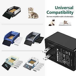 12V 1A Power Adapter Input 100V-240V, Output 12V 12W US Plug 5.5 * 2.5mm Voltage DC Power Supply for Cat Litter Box, etc.