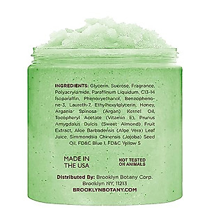 Brooklyn Botany Green Tea Honey Sugar Scrub for Body 10 oz – Deeply Hydrating and Gently Exfoliating Body Scrub for Women and Men – Moisturizing and Nourishing the Skin
