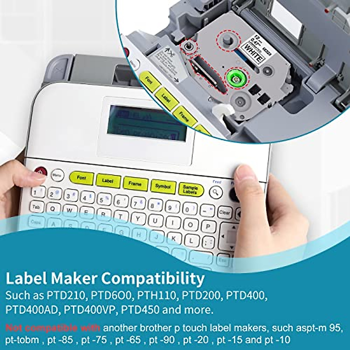 4 Pack T-Ze231 Label Tape Compatible with Brother P Touch Label Tape TZe-231 TZe231Tape 12mm 0.47 Inch Laminated, Black on White