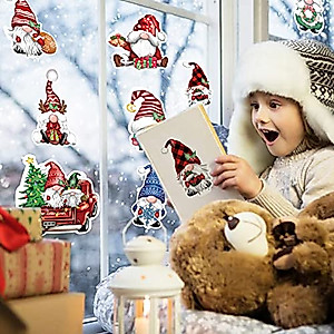 48 PCS Christmas Gnome Cutouts with 60 Glue Point Dots, Christmas Bulletin Board Decorations, Winter Classroom School Christmas Holiday Party Decorations for Wall Window Blackboard