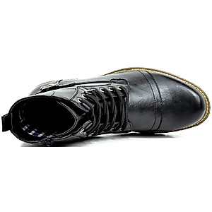 Bruno Marc Men's Motorcycle Combat Boots Casual Zipper Biker Boot, Black, Size 10.5 M US, PHILLY-5