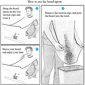 Men Beard Bib Beard Apron+Comb, Men Deluxe Cape for Beard Hair Catcher Shaving & Trimming, Non-Stick Beard Cape Waterproof Grooming Cloth, Men's Gifts, Father's Day Gifts, Valentine's Day Gifts