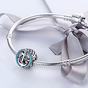 Sunflower Dangle Charm Bead Fit for Pandora Charms Bracelet Nautical Anchor Crystal Charm fit Charms Bracelets