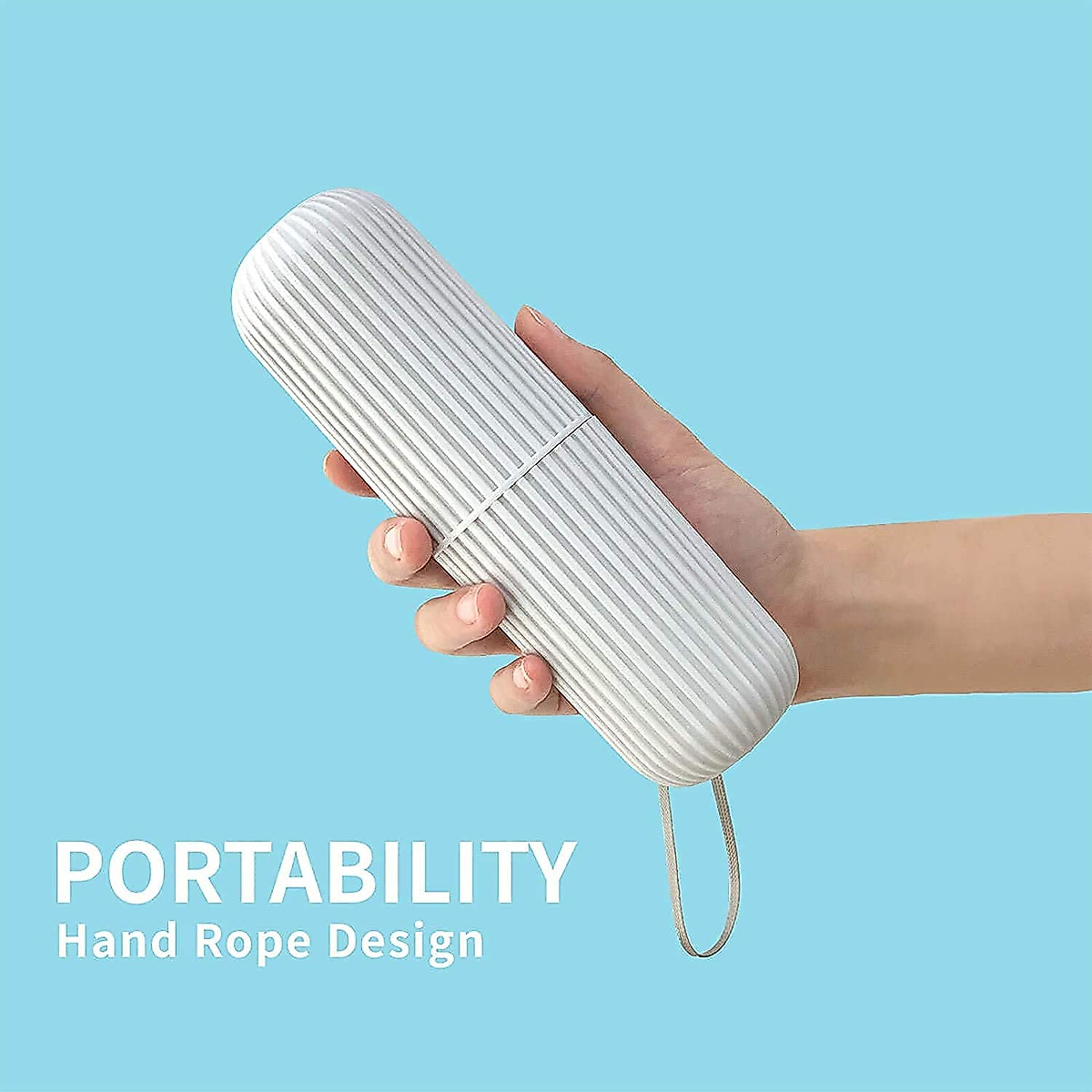 KBS Toothbrush Holder Case Cover 2 Pack Capsule Shape Container Travel Camping Business Trip Bathroom (Pink - Blue) Plastic