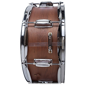 GRIFFIN Snare Drum | Poplar Wood Shell 14" x 5.5" with Flat Hickory PVC | 8 Metal Tuning Lugs & Snare Strainer Throw Off | Percussion Instrument with Drummers Key, Coated Head | Marching Kit Set