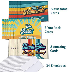 T MARIE 24 Appreciation Cards with Envelopes - Thank You Cards for Employee Recognition, Team, Students, Teacher, Volunteer, Nurse Appreciation Day