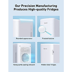 AstroAI Mini Fridge 2.0, 6 Liter/8 Cans Skincare Fridge 110V AC/ 12V DC Portable Thermoelectric Cooler and Warmer Refrigerators for Bedroom, Beverage, Cosmetics (Pearl)