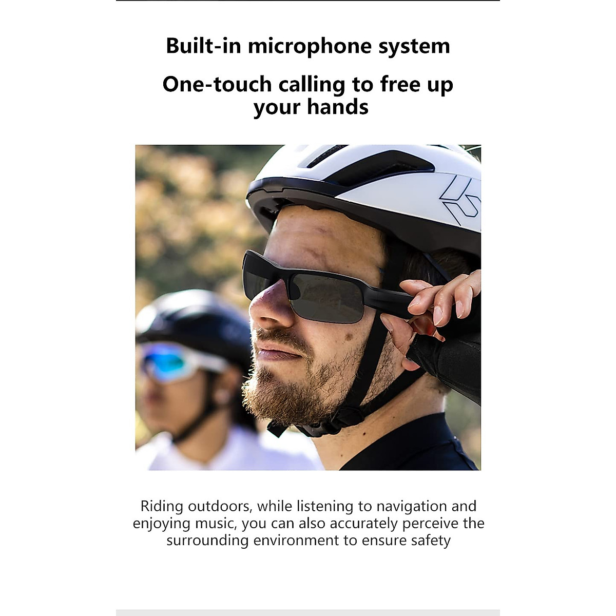 Smart Glasses: Blue Light Filtering & Polarized Sunglass Lenses - Low Latency Audio - Built-in Mic & Speakers - Touch & Voice Assistant Compatible