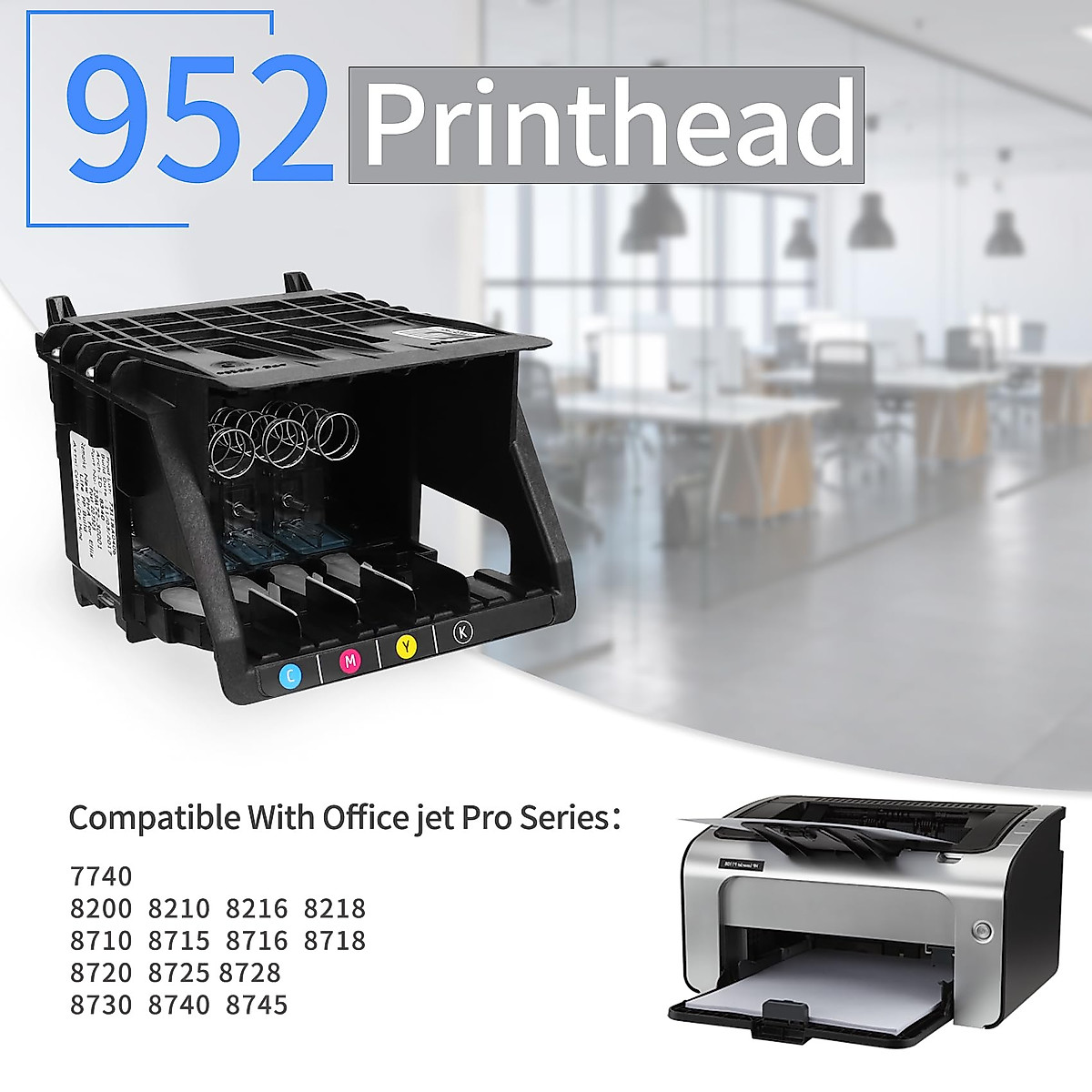 952 Printhead Compatible with hp officejet pro 7740 8710 8715 8740 Printer Head for 8720 8725 Printer Head Replacement Replaceable Print Head