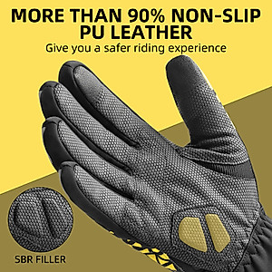 ROCKBROS Winter Thermal Cycling Gloves Touch Screen Men Women Gloves Windproof Ski Snow Anti-Slip Warm Gloves for Cold Weather