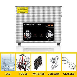 ACMESONIC Ultrasonic Cleaner 6Lfor Vinyl CD, (300W Heater,180W Ultrasonic) Ultrasonic Parts Cleaner with Heater Timer for Cleaning, Jewelry, Coins, Metal Small Parts, Circuit Board, Lab Tools, etc