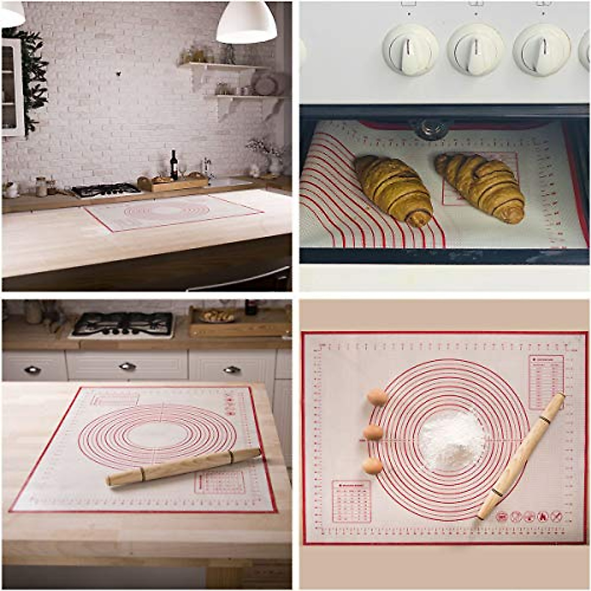 Extra Large, Thick Silicone Pastry Mat, Non-stick, Non-Slip, Baking mat, Dough Rolling Mat 24’’ (W) x 32’’ (L)