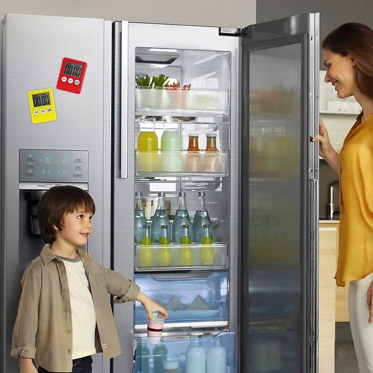 Kitchen Timer 4 PCS,Digital Magnetic Timers,4 Color Countdown Timer Classroom Stop Watches Alarm Clock for Teeth Kids Teachers Cooking Study Shower Desk Classroom Kitchen Home Gym