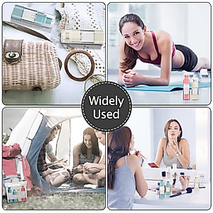 miermagic 1/2oz 1oz Vacuum Cosmetic Bottles Toiletries, Plastic Airless Pump/Spray Bottles for Toner, Cream and Shampoo, Travel Size Dispenser Refillable Containers (Pack of 4)