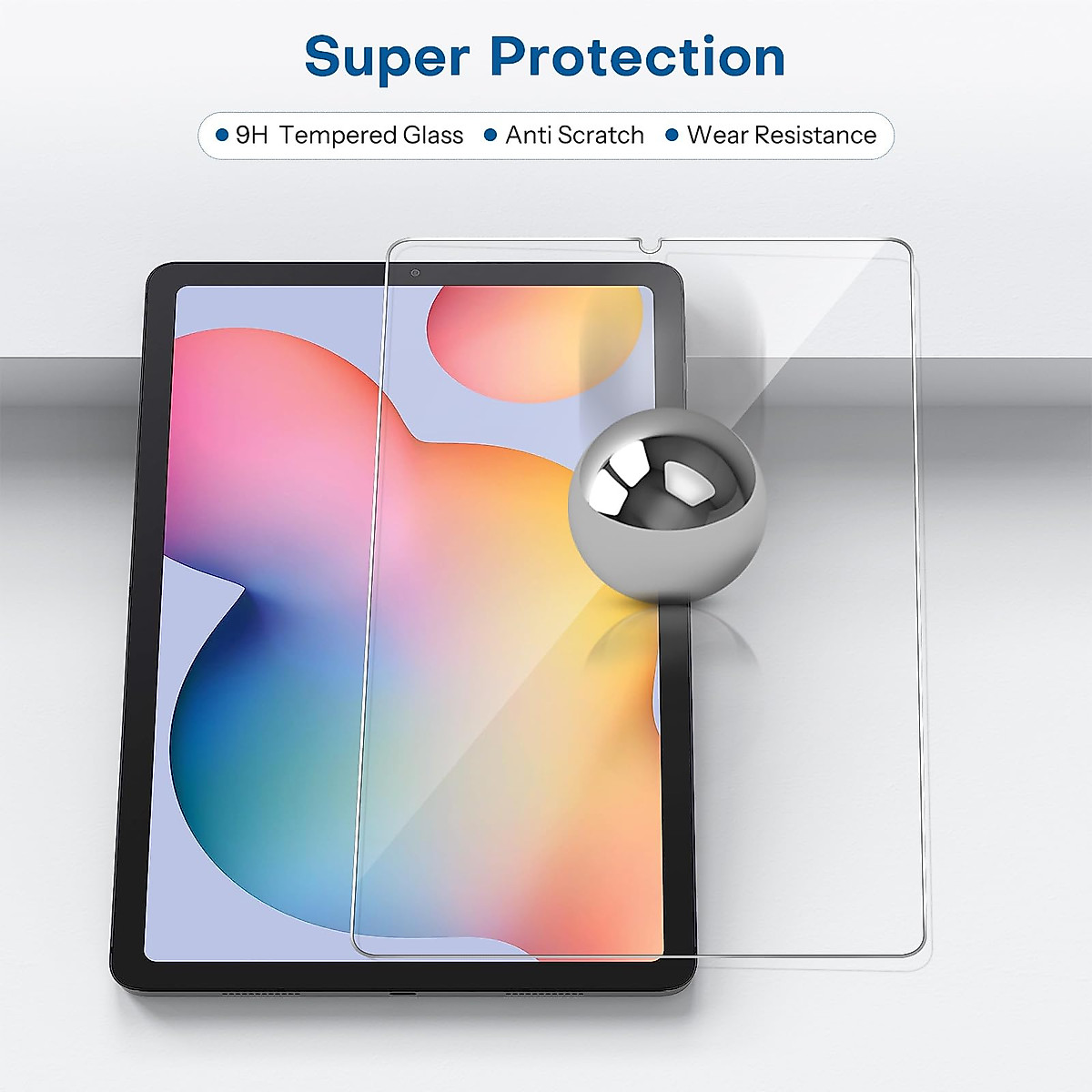 SPARIN Screen Protector for Samsung Galaxy Tab S6 Lite 10.4 Inch(2024/2022/2020), 3 Pack 9H Hardness Tempered Glass with S Pen Compatible, Scratch Resistant, Case Friendly