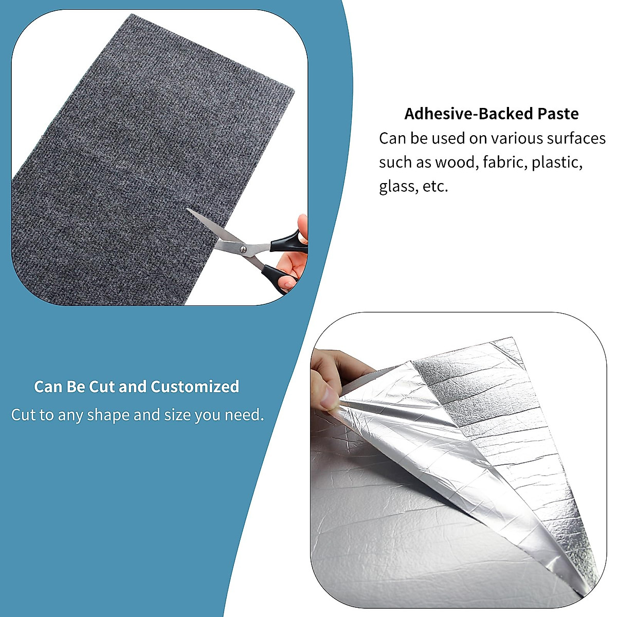 Yoanxong Cat Scratching Mat, 3 Pack 39.9" X 11.8" Trimmable Self-Adhesive Cat Scratching Mat, Sofa Furniture Wall Cat Scratching Board Cat Scratching Mat, Multifunctional Protective Pad for Furniture