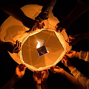 EXCEART 10 Pack Paper Lanterns Floating Wishing Paper Lanterns with Maker Pen for Weddings Party Celebration Event and Festival Chinese Lanterns to Release in Memorial Events