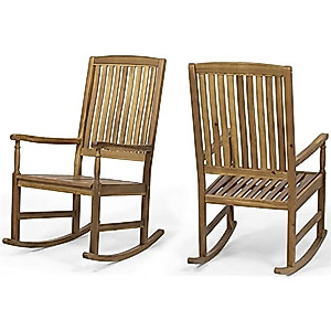 Afuera Living Outdoor Acacia Wood Rocking Chairs (Set of 2) Teak