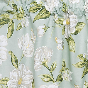 C&F Home Colonial Williamsburg Magnolia Cotton Window Treatment Curtain Valance Garden Valance Green and White Floral 15.5" X 72" Curtains for Window Living Dining Bedroom Kitchen Premium Window