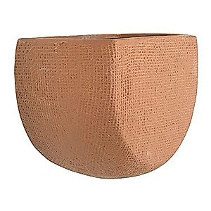 Main + Mesa Modern Boho Stoneware Wall Mount Planters, Terracotta, Set of 2 Sizes